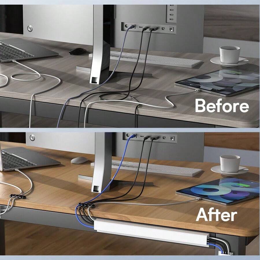 15.7in Under Desk Cable Management,Cable Management Under Desk,Easy ...