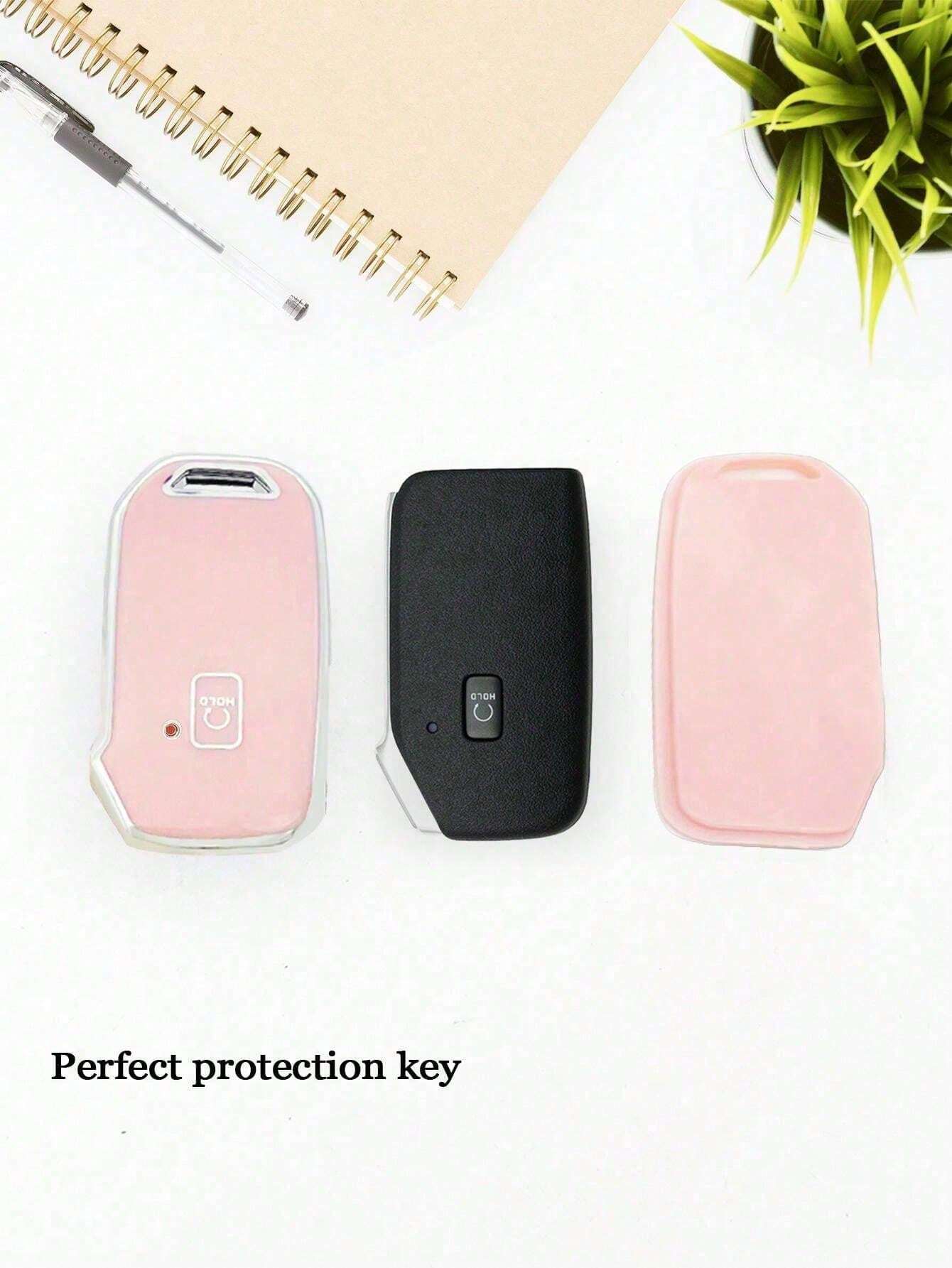 Car Pink R Logo Universal Keychain, Anti-Drop Car Key Case Fit For Kia ...