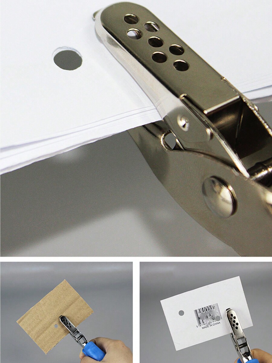 Coated Hand-Held Punch Tool, Paper Punch Hole Maker, Round Hole Puncher ...