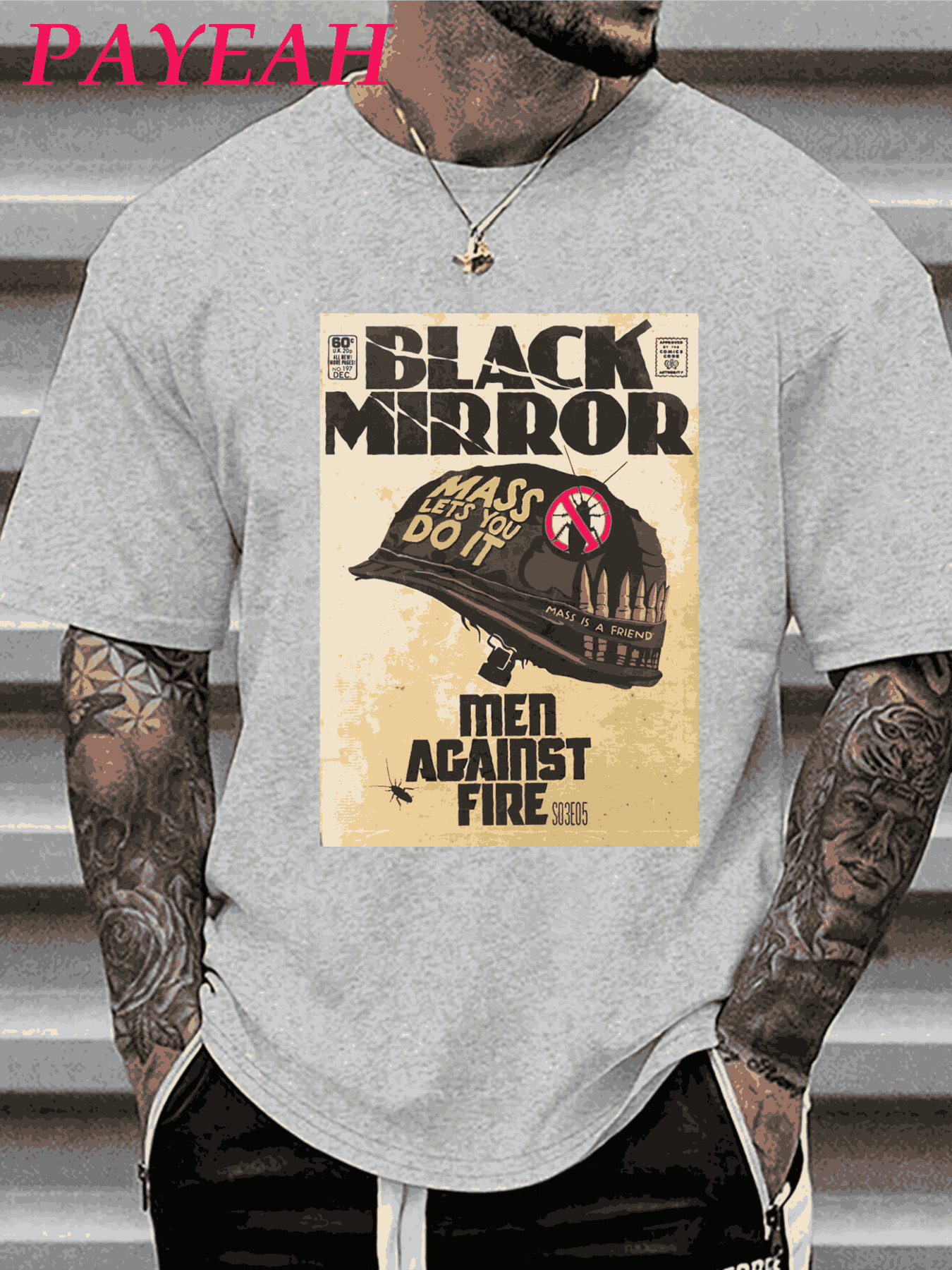 PAYEAH Black Mirror 8Os Classic Retro Movie Figure Series Print T Shirt ...