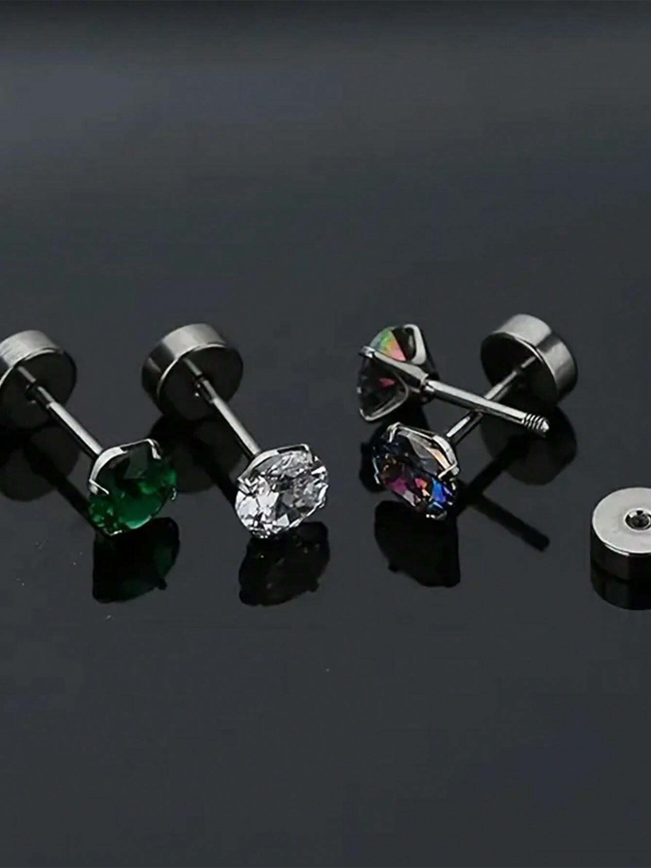 Stainless Steel Flat Back Stud Earrings For Women Men Hypoallergenic Earrings For Cartilage ...