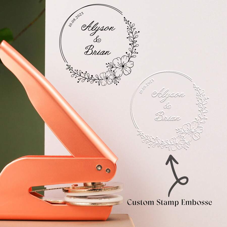 Grabador personalizado, sello de boda personalizado, sello personalizado, grabador de papel ...