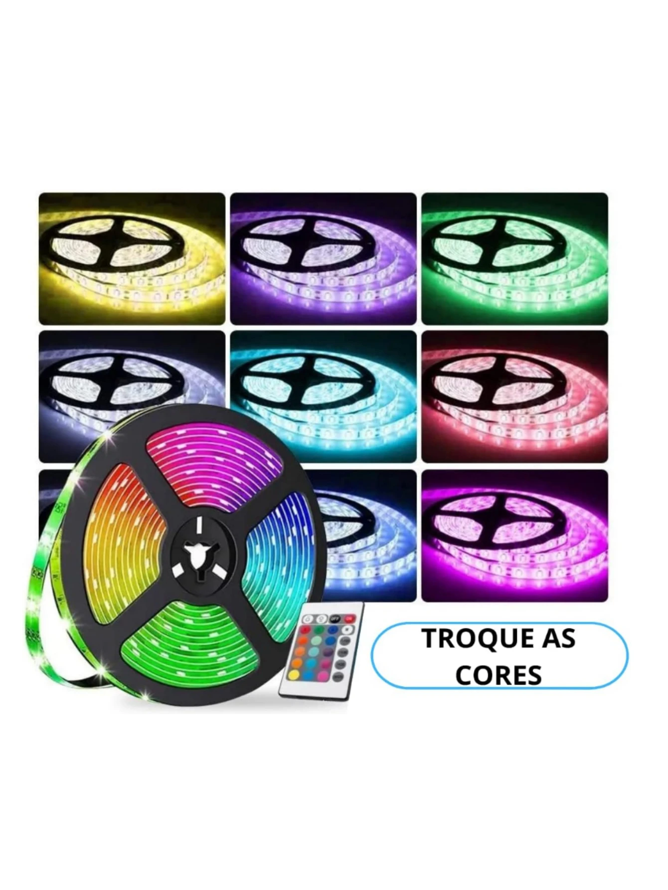 RGB LED Strip 5 Meters Various Colors Without Power Supply With Remote ...