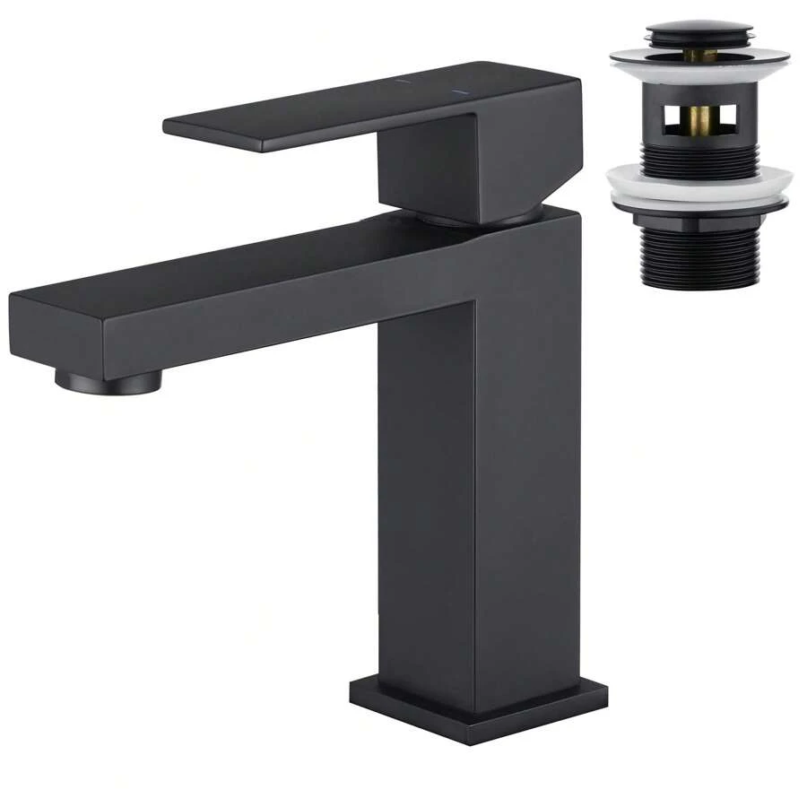 Bathroom Sink Faucet And Pop Up Drain With Overflow, Brushed Gold ...