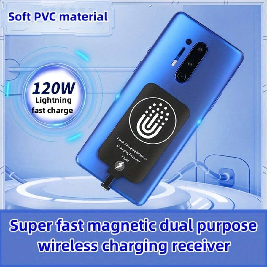 Receptor de Carregamento Sem Fio 2 em 1 Adaptador Magnético de Carregamento Rápido Super ...