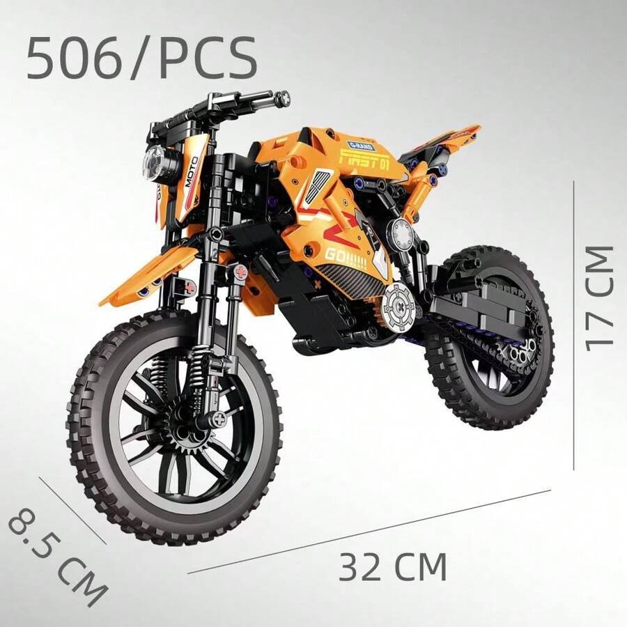 2024 New Motorcycle Building Block MOC Model, Adult Realistic ...