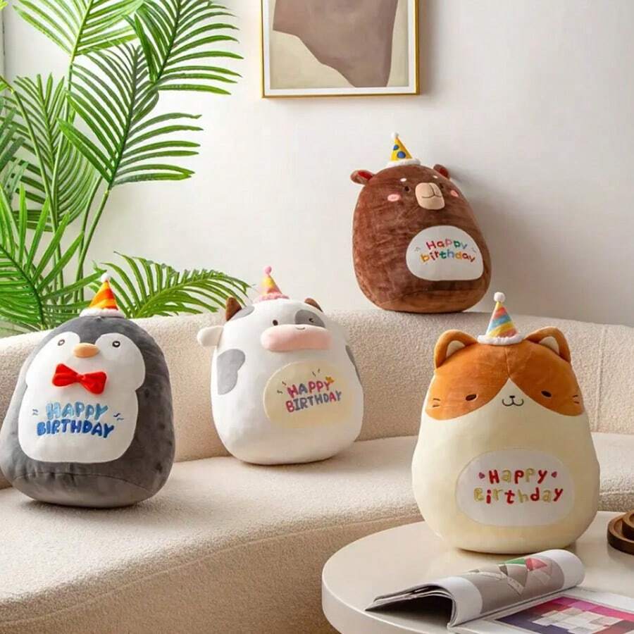Christmas Gifts,14-Inch Soft And Cute Birthday Cow Plush Toy-Realistic ...