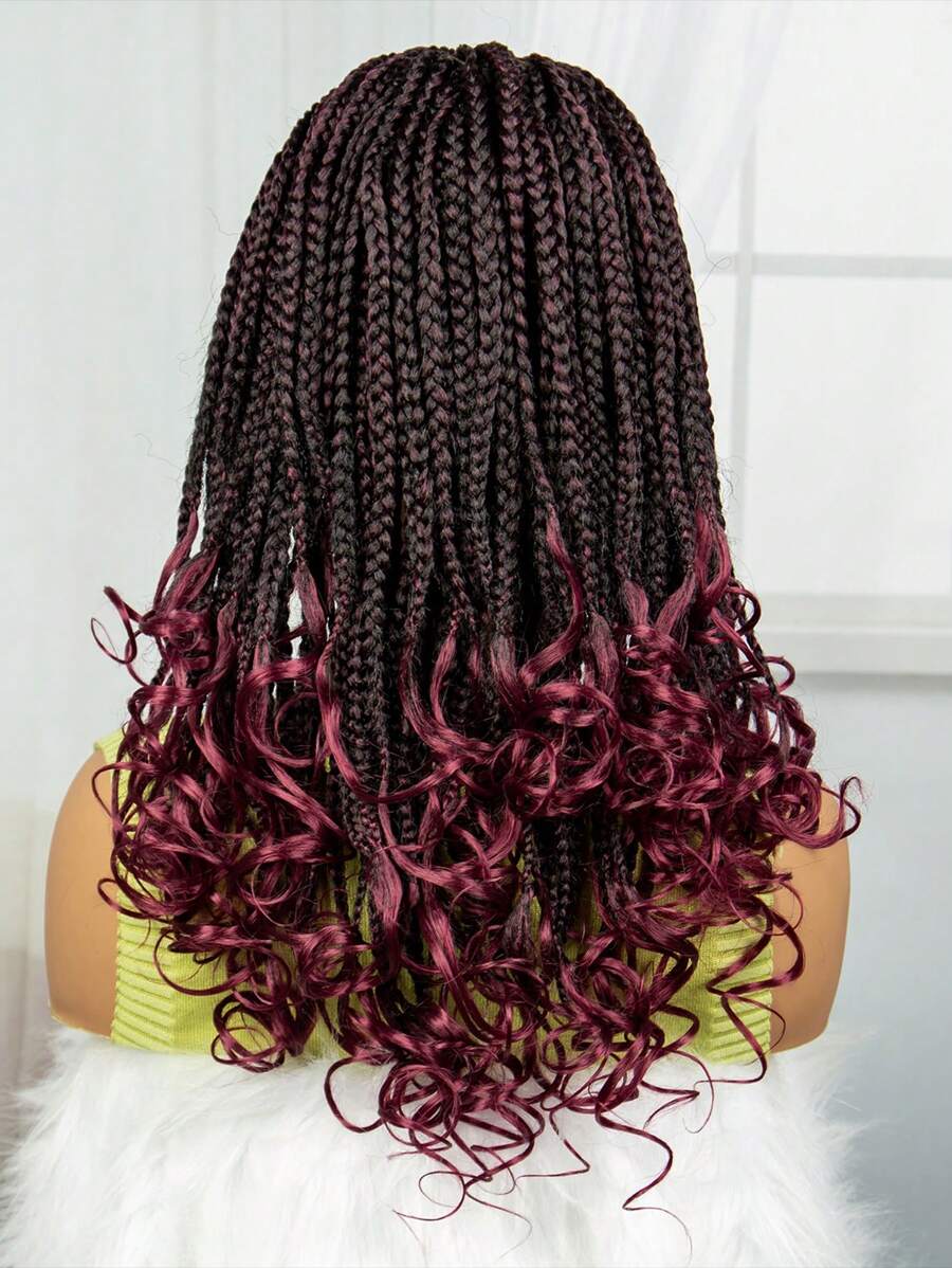 Braided Wigs For Black Women Synthetic Lace Front Wigs Square Knotless ...