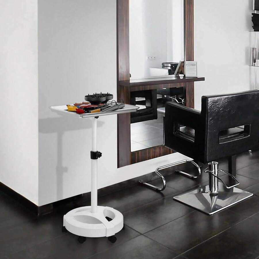 Rolling Salon Aluminum Instrument Tray - Portable Hair Stylist Trolley ...