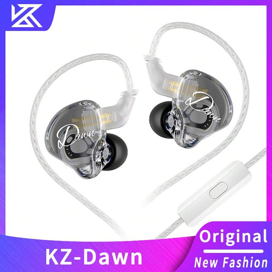 KZ سماعات الأذن السلكية الأصلية الجديدة من KZ Dawn 3.5 مم AUX في الأذن تصميم شفاف ، محرك ...