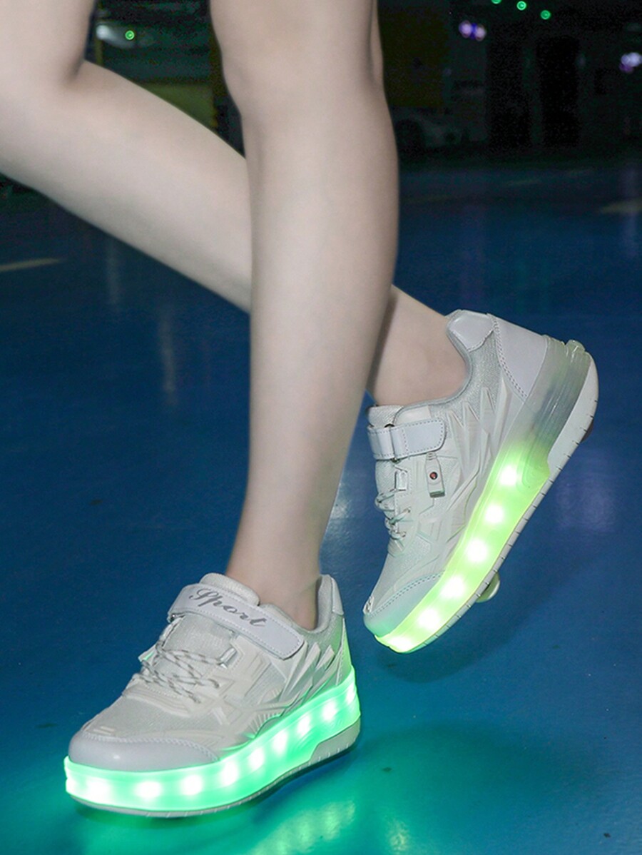 Outdoor Sport Roller Skate USB Rechargeable Retractable Wheels Heelys ...