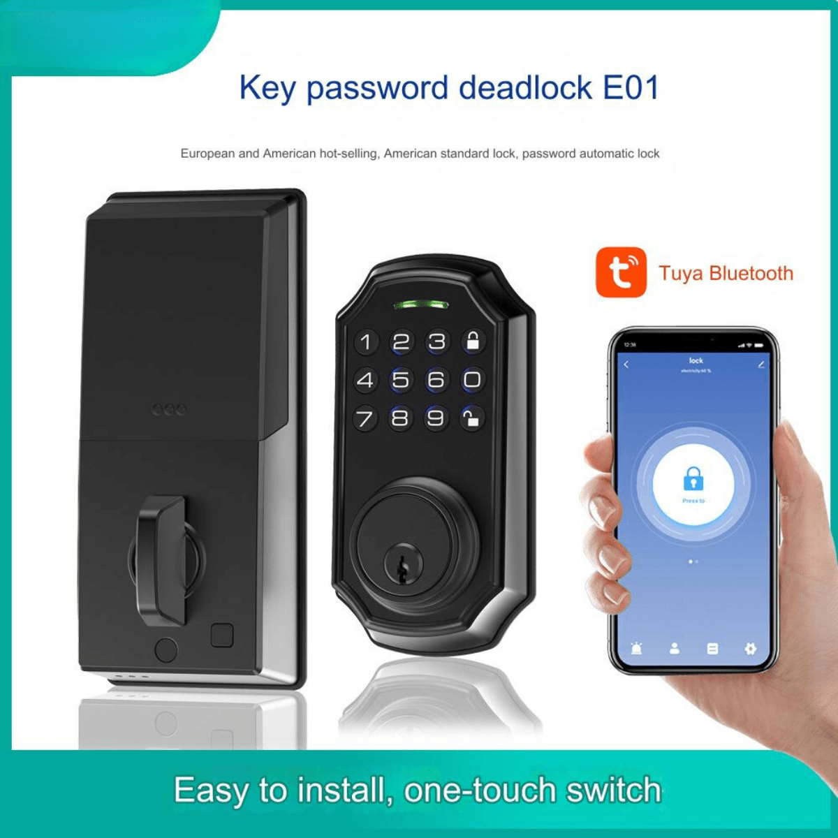 Automatic Fingerprint Lock American Deadlock Lock All-Through Lock ...