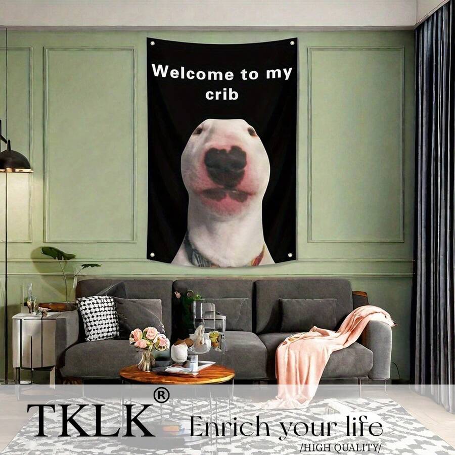 TKLK Welcome To My Crib Funny Flag 3x5Ft Wall Flag With 4 Brass ...