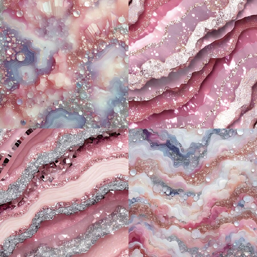 24 Sheets 6"X6" Pink Quartz Paper Pad Scrapbooking Paper Pack Handmade ...