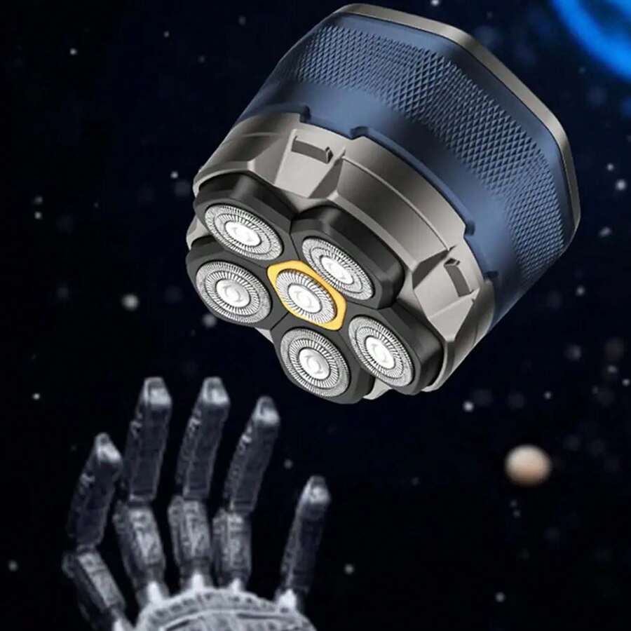 New Rechargeable Beard Trimmer Haircutter Six Rotary Blades Men's Razor ...