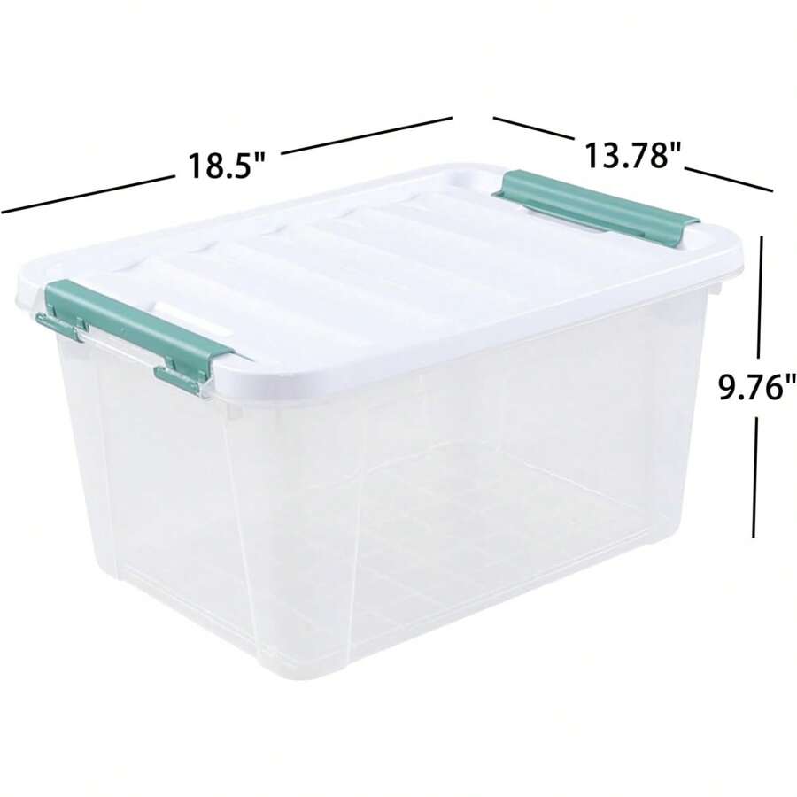 36 Quart Large Latching Storage Bin, Stackable Plastic Storage Latches ...