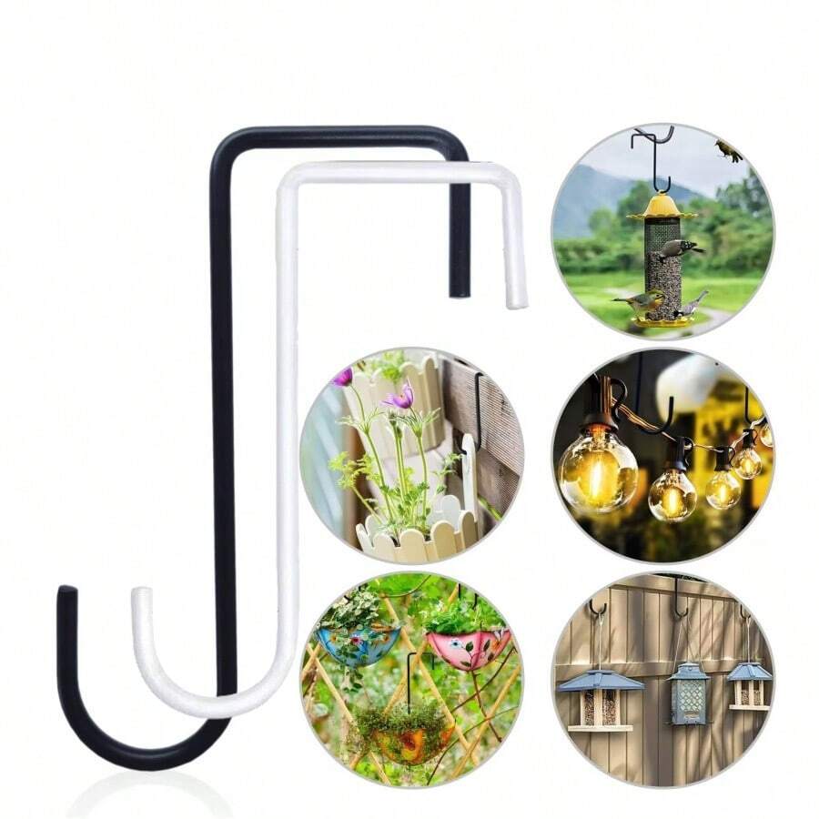 5pcs Metal Hanging Hooks, Balcony Plant Pot Hook, Hanging Planter Hook ...