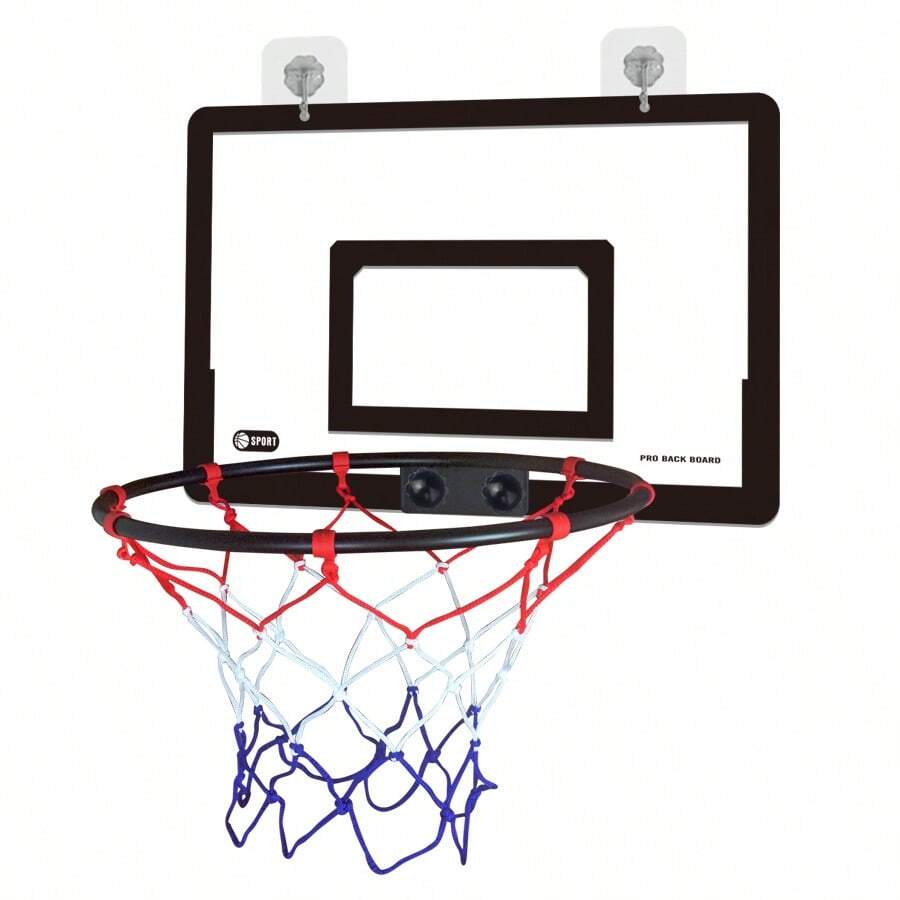 1pc Foldable Basketball Hoop Set, Indoor Wall-Mounted Adjustable Silent ...