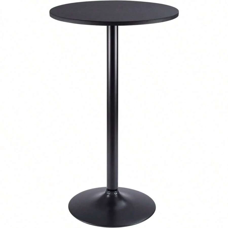 Table Round Bar Height Cocktail Table Metal Base MDF Top Obsidian Table ...