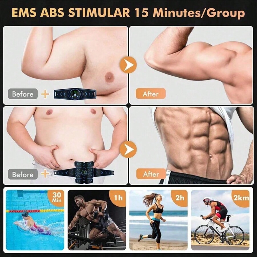 EMS Abdominal Muscle Patch Exercise And Fitness Muscle Trainer ...