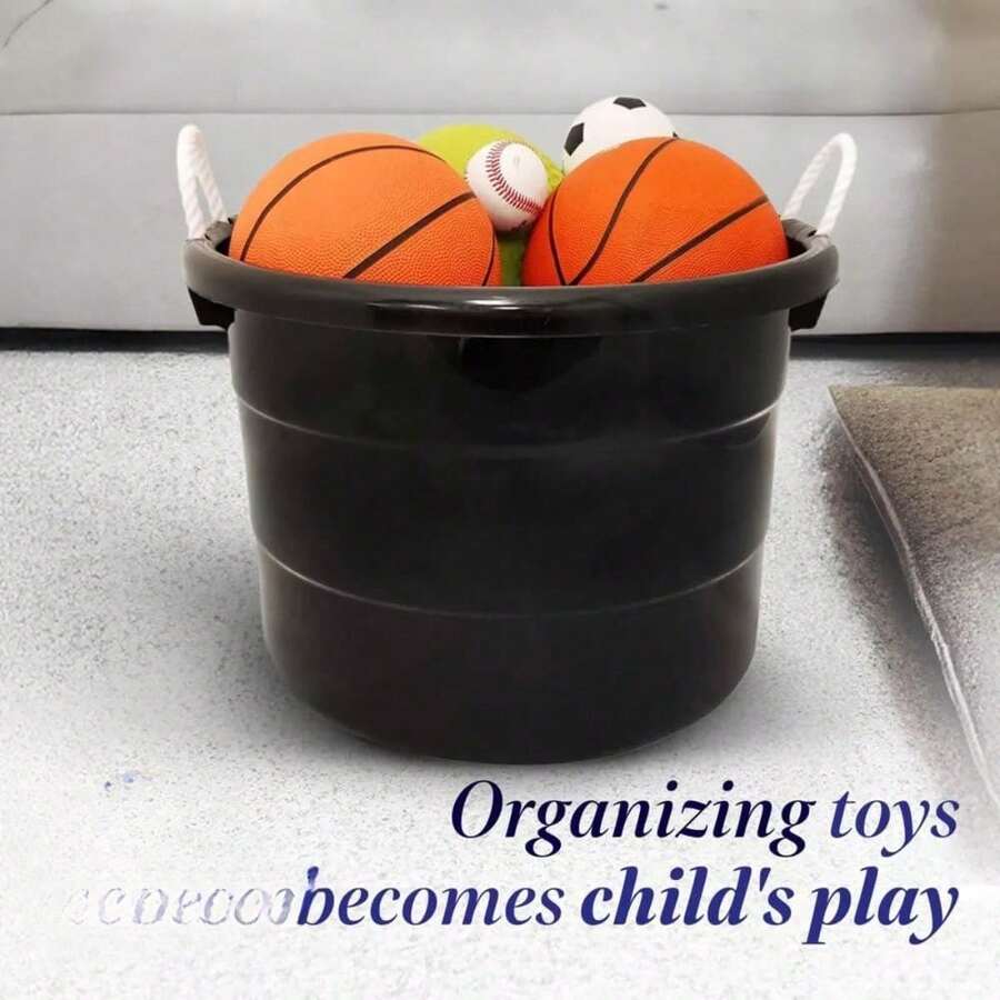 (2 Pack) - 18 Gallon Round Storage Tub With Rope Handles, Open Top ...