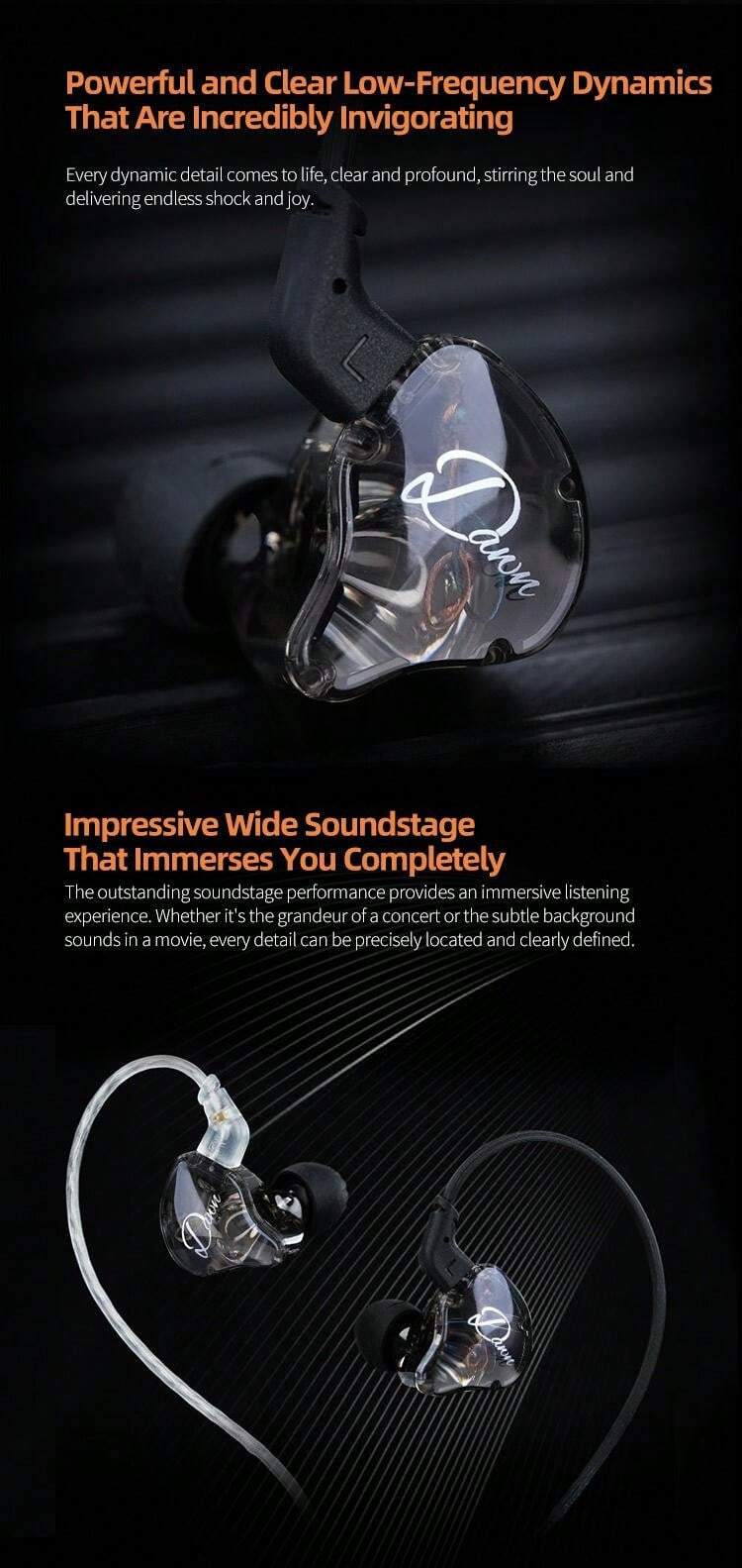 KZ New Original KZ Dawn Wired Earphone 3.5MM AUX In-Ear Earbuds ...