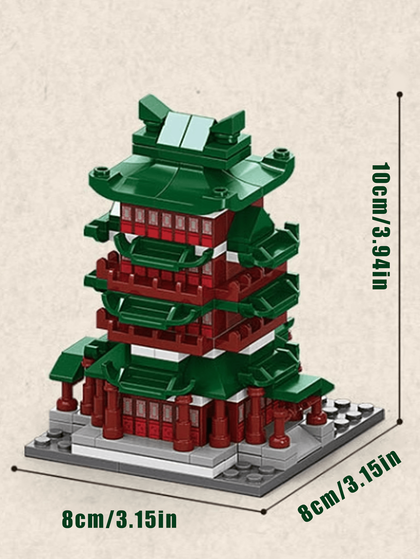 8-In-1 Traditional Chinese Architecture Building Block Set, Including Yellow Crane Tower ...