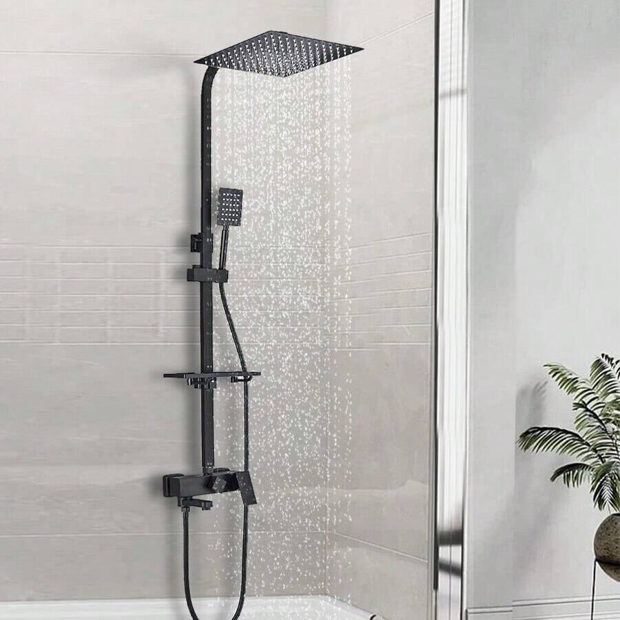 Black Shower Set Shower System Shower Mixer Rain Shower Hand Shower ...