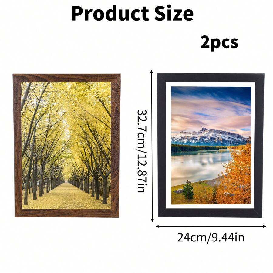 2 Pieces A4 Wooden Picture Frames, Photo Frame Poster Frame Documents ...