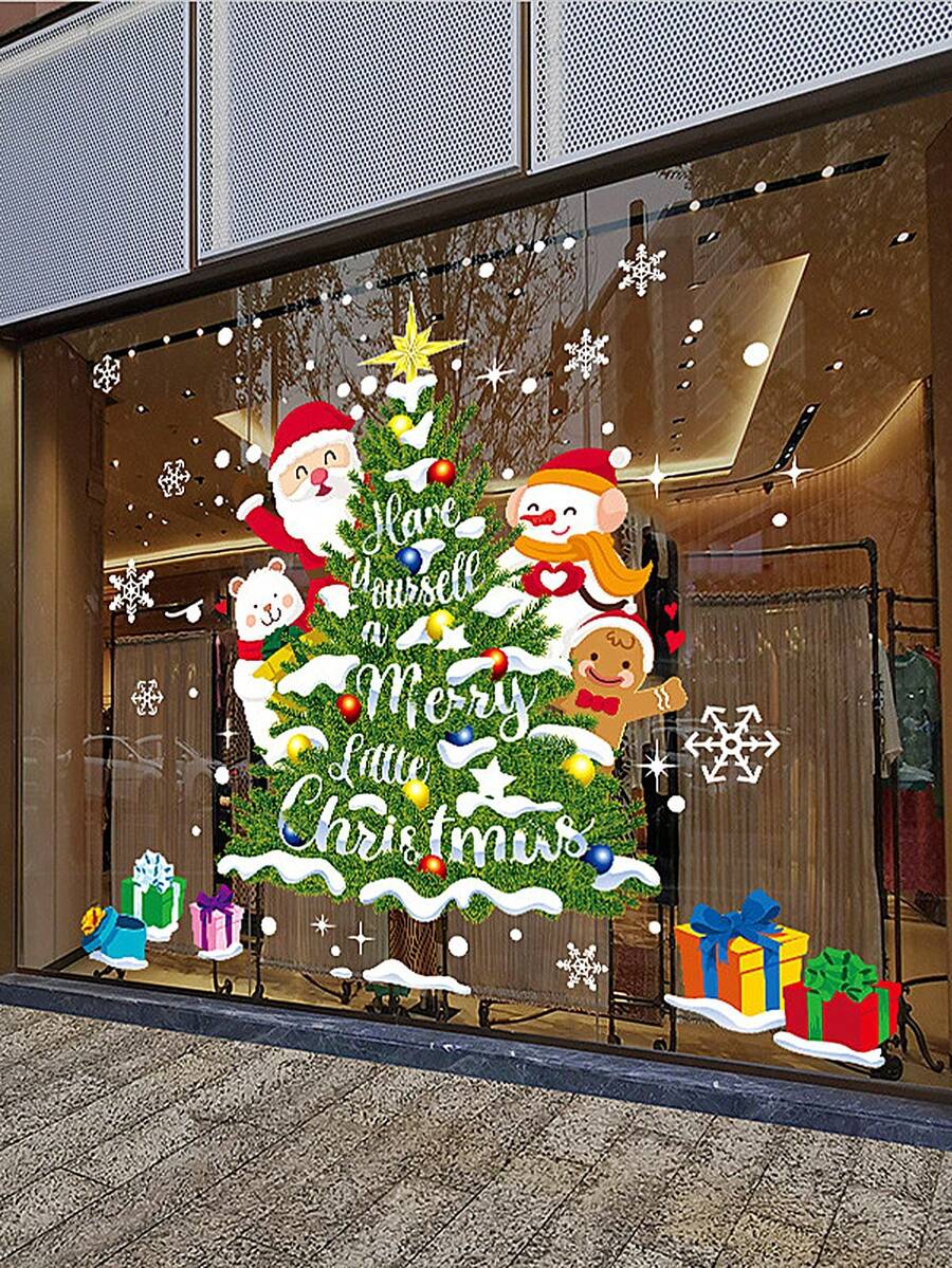 1pc Christmas Santa Claus Window Cling Sticker, Christmas Decoration ...