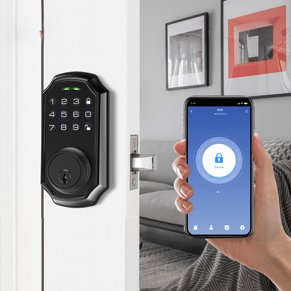 A Smart Deadlock APP Key Classic Electronic Password Key Lock Apartment ...