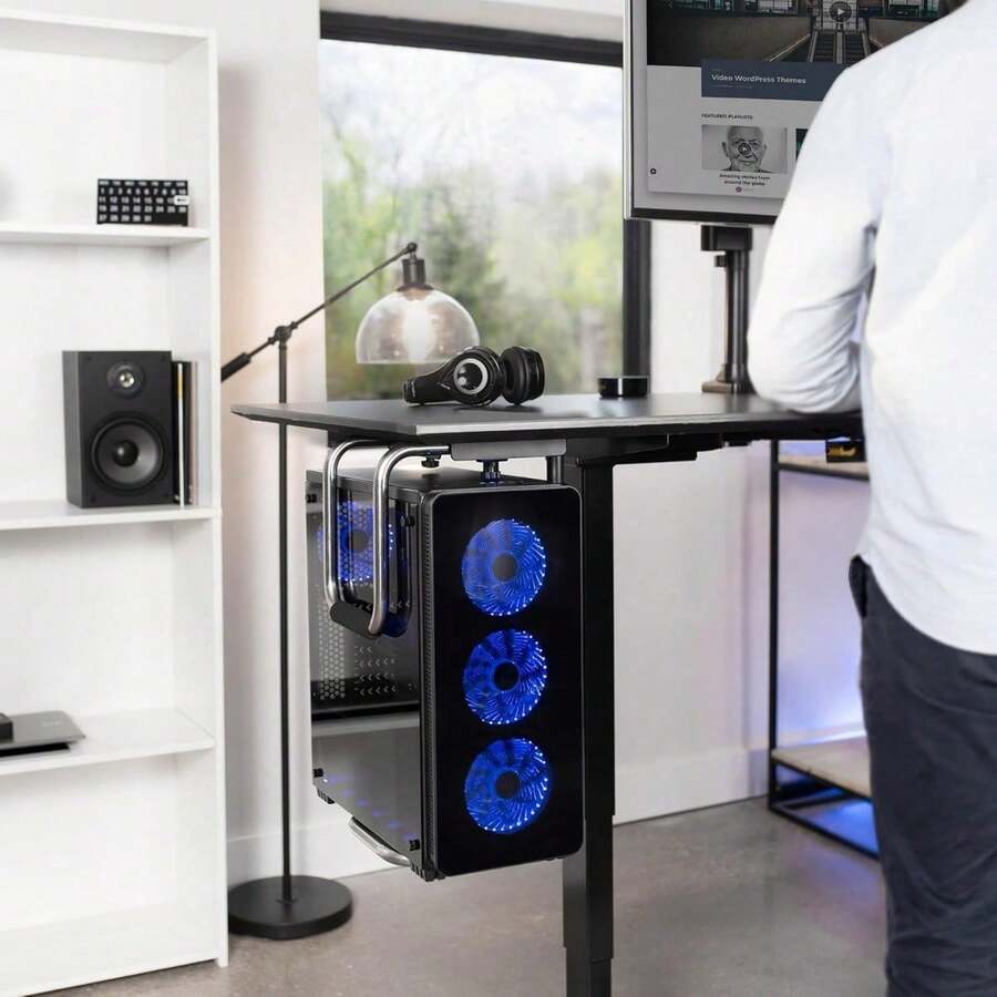 Heavy Duty Adjustable Under-Desk PC Mount, Computer CPU Holder ...