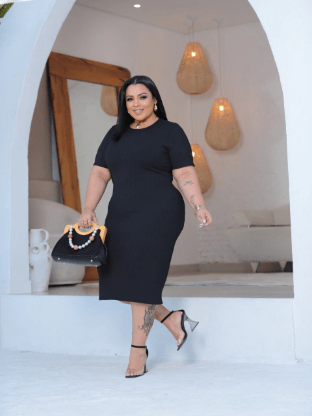 Vestido Plus Size Midi Elegancia | SHEIN Brasil