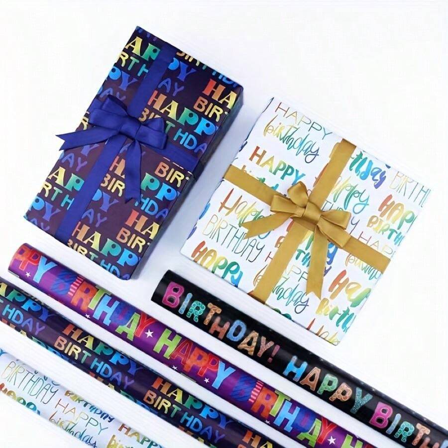 6 Rolls Of Gift Wrapping Paper Rolls - Mini Rolls - 19.7 Inches X 27.5 ...