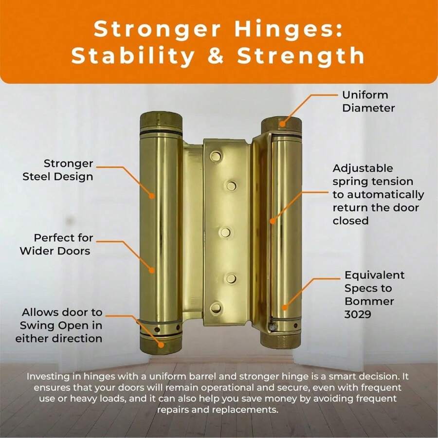 6" Double Action Spring Hinge, Saloon Swinging Cafe Door Hinge, Swing ...