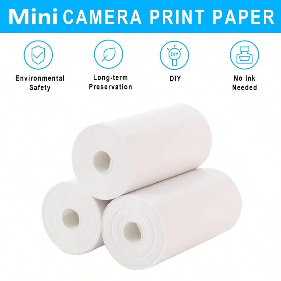 Mini imprimante thermique sans papier collant, papier photo thermique ...