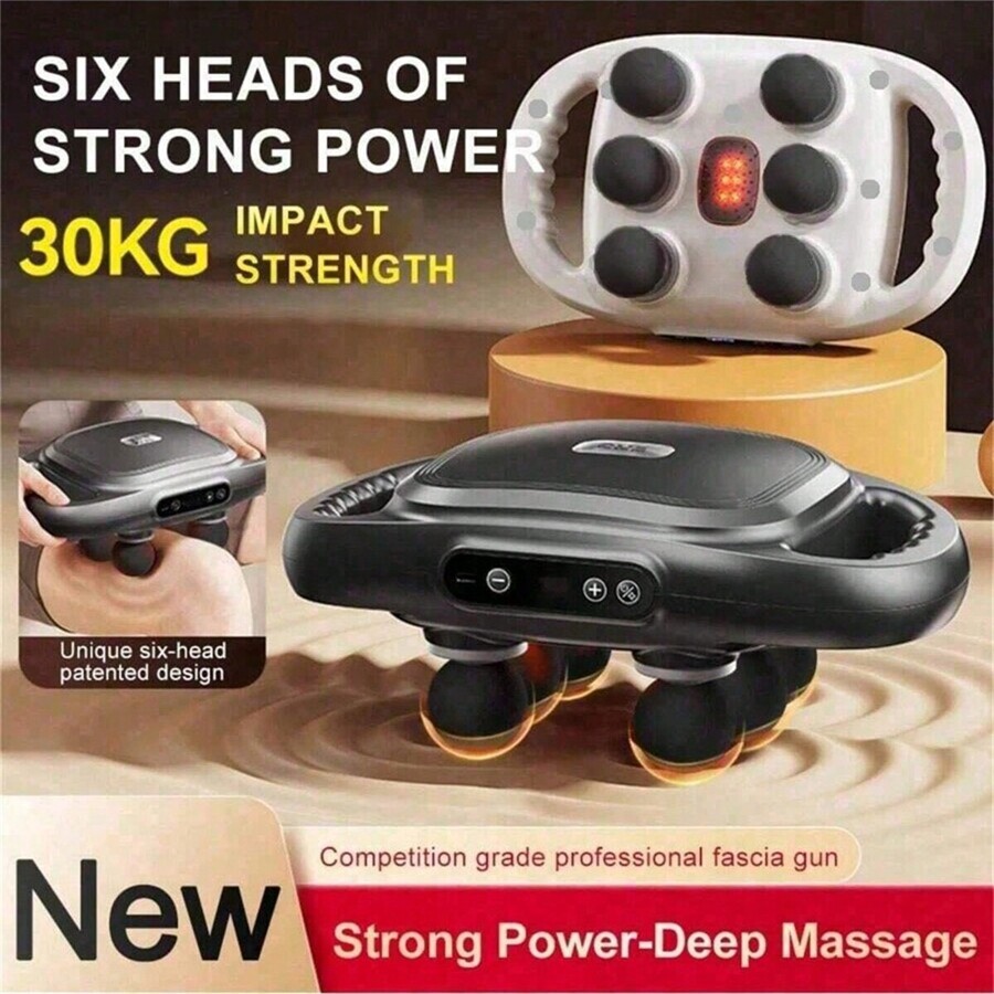 Fascia Gun Six-Head Muscle Relaxation Massage Professional Grade ...
