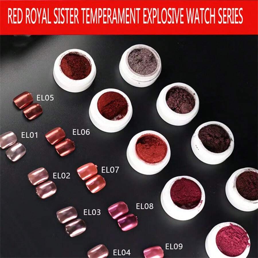 Manicure Mirror Powder, Gold Metallic Powder, New Year Red Mirror ...