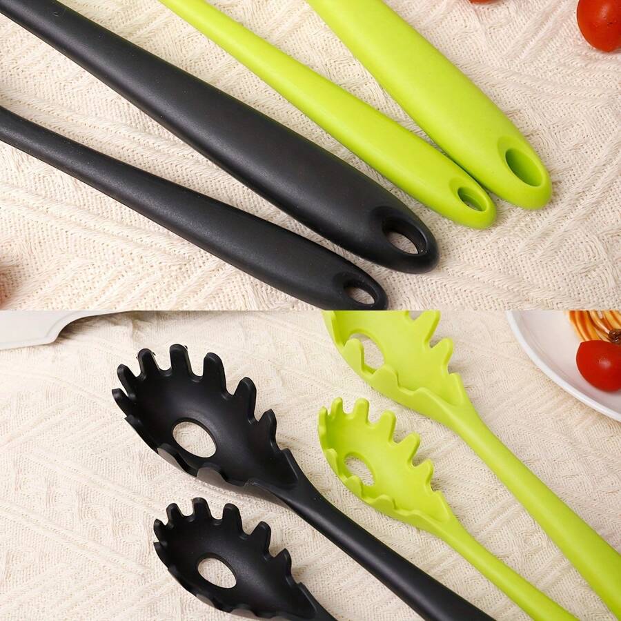 1 Silicone Nylon Pasta Spoon - Non-Stick Multi-Size Long-Handled Pasta ...