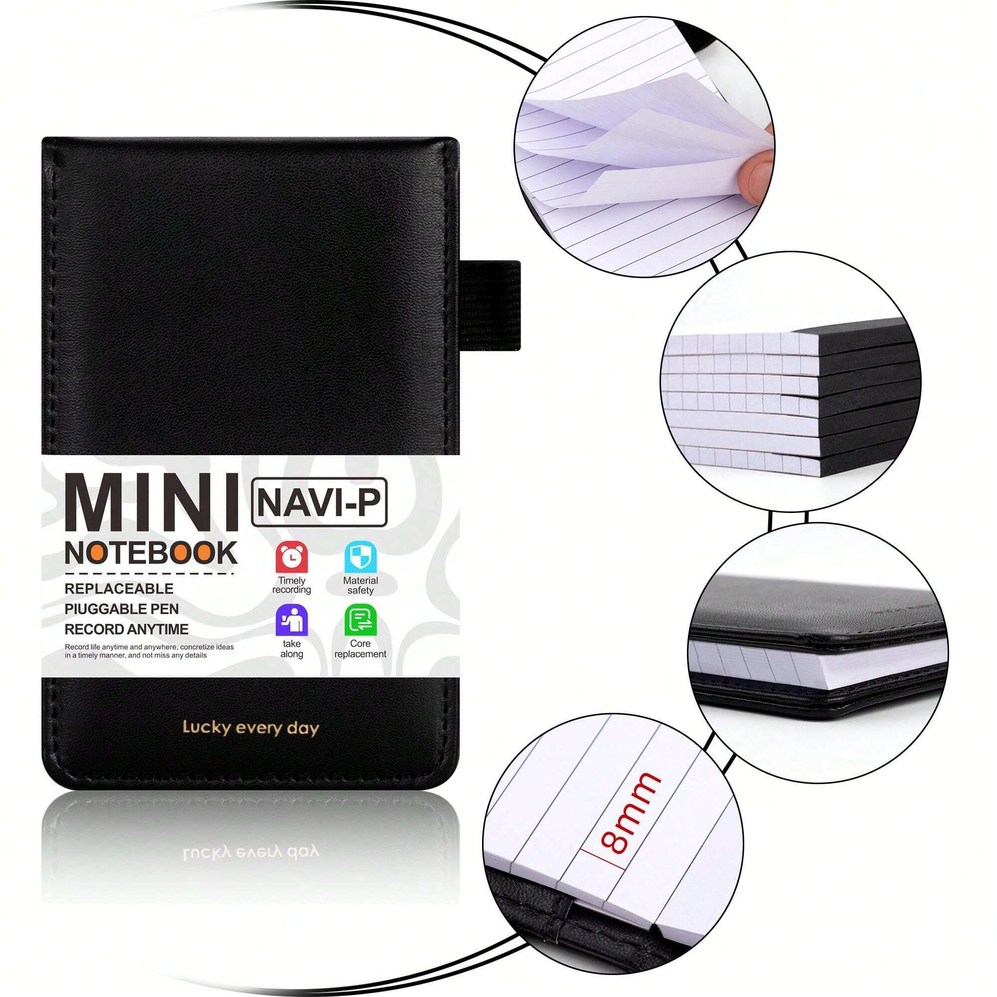 A6 Mini Pocket Book יכול להחליף את הדפים הפנימיים להקלטה קלה בכל עת ...