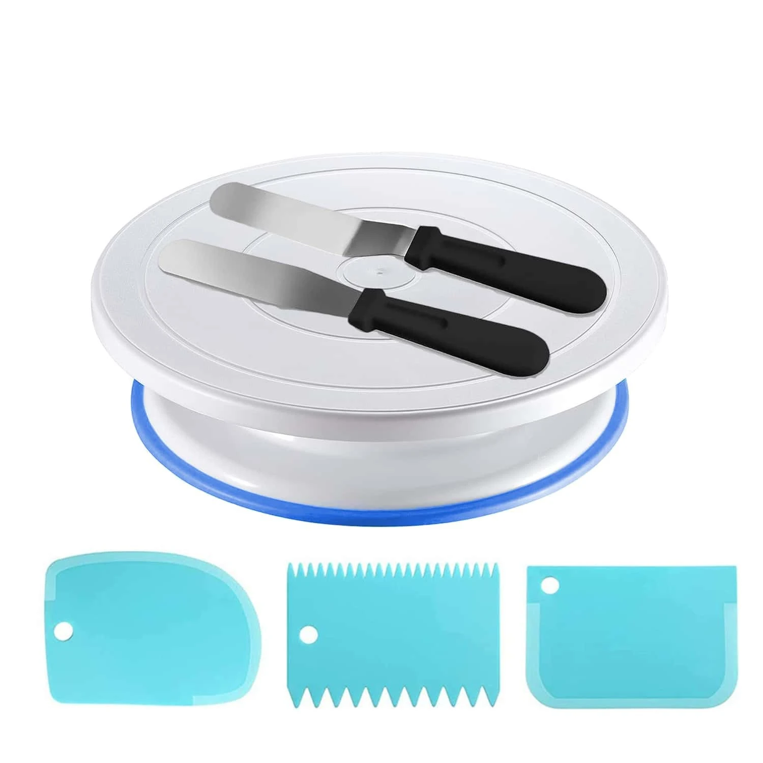 6pcs/set Cake Turntable, Including 1 Cake Turntable, 3 Icing Spatulas ...