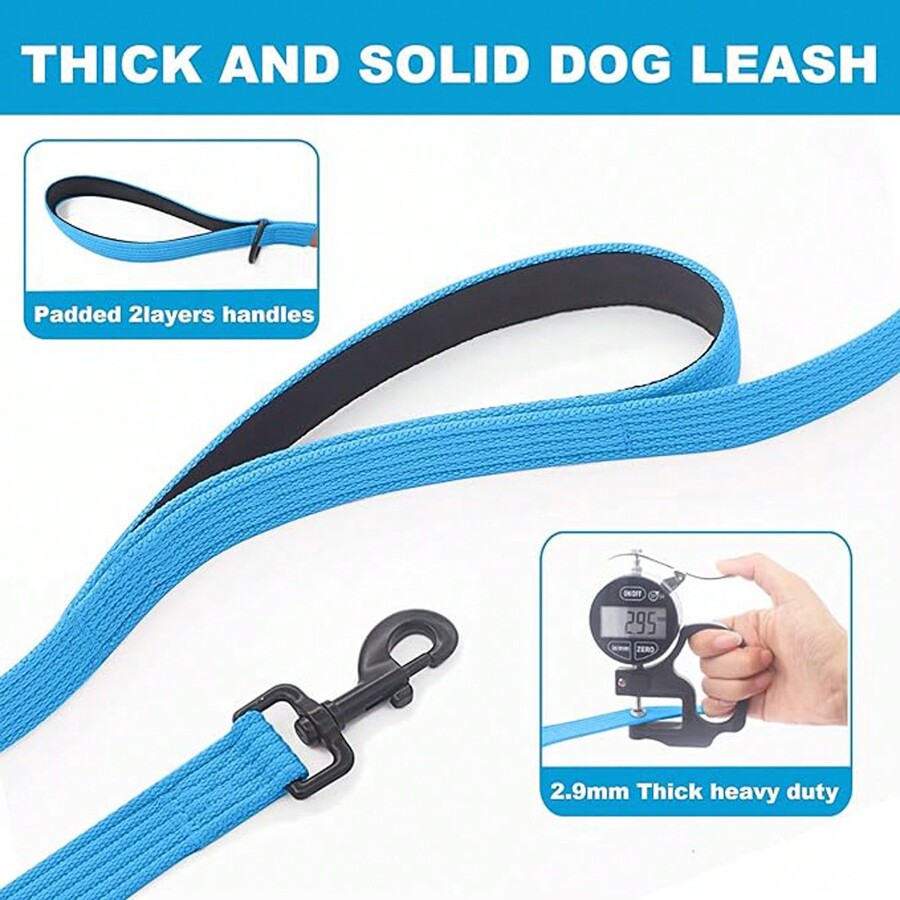 Heavy Duty Double Handle Dog Leash With 2 Padded Handles For Safety ...