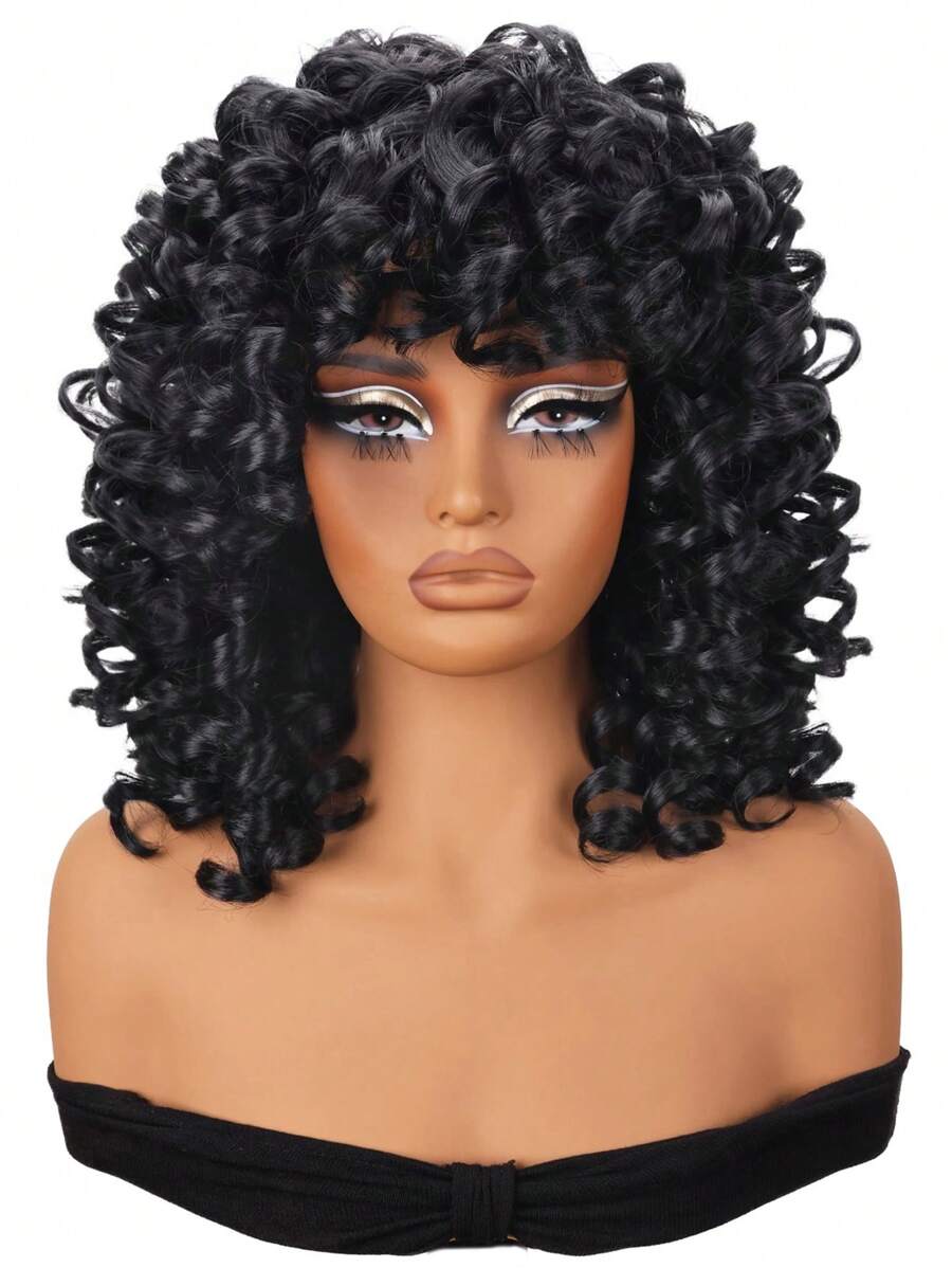 Curly Wig Big Curly Wigs For Women 12 Inch Full Curly Afro Wig With ...