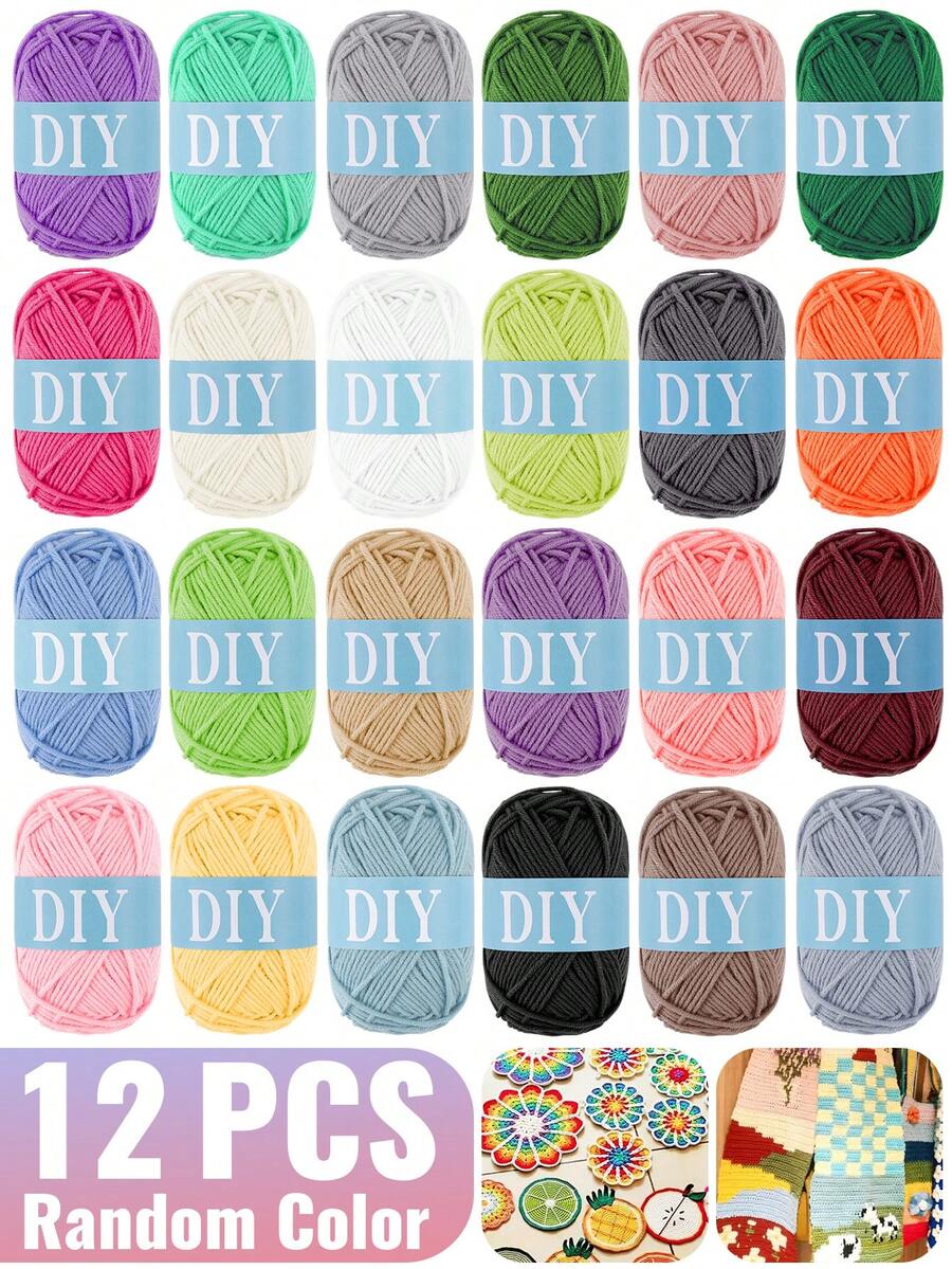 Beginner Yarn, Random Color, Without Tools, Visible Stitches, Unisex ...