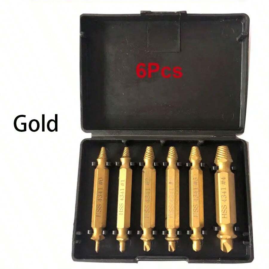6pcs Damaged Screw Extractor Set: Double Head Screw Remover Tools For ...