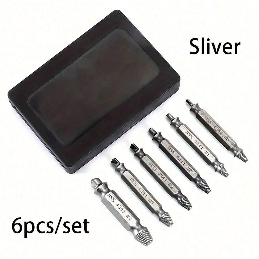 6pcs Damaged Screw Extractor Set: Double Head Screw Remover Tools For ...