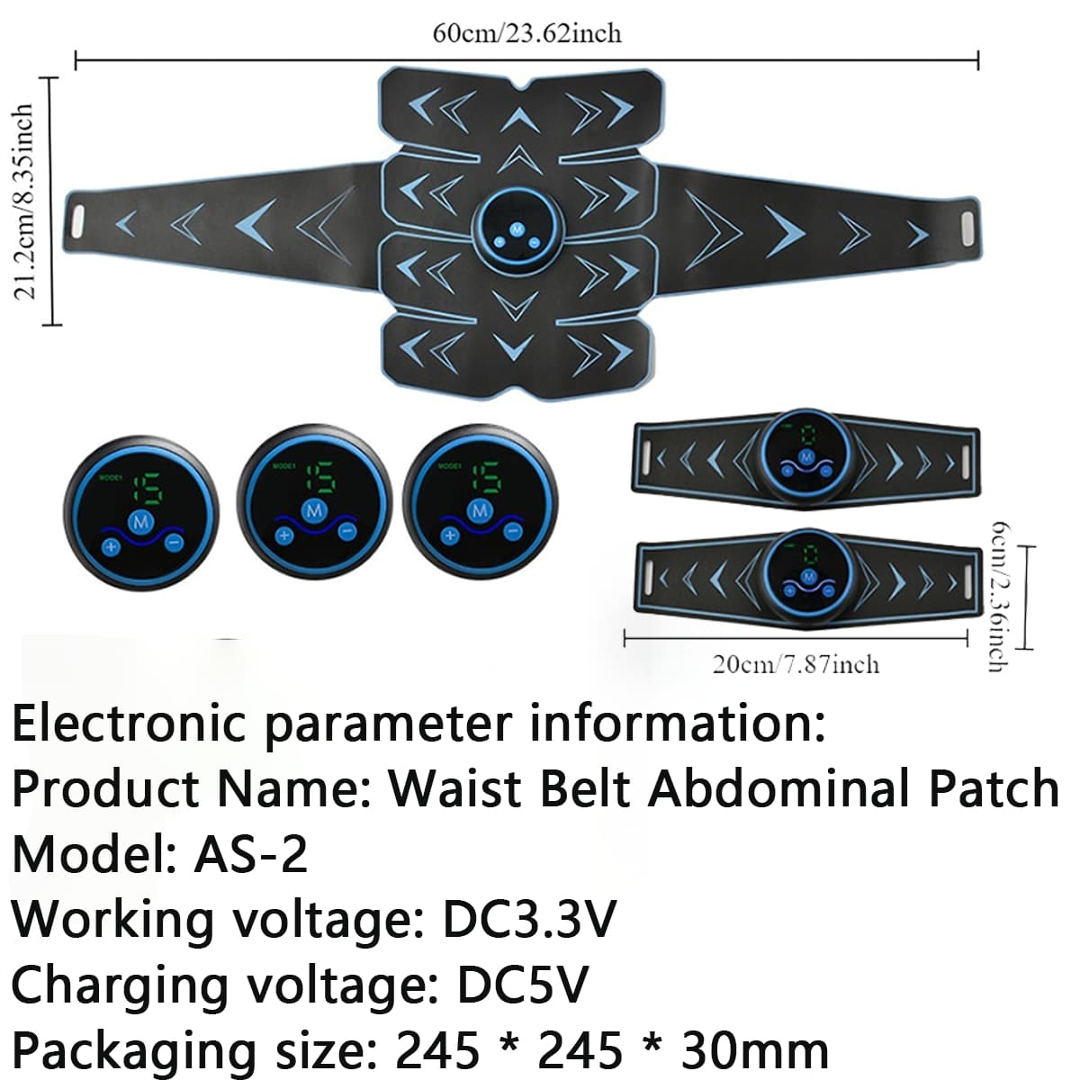 EMS Abdominal Muscle Patch Exercise And Fitness Muscle Trainer ...