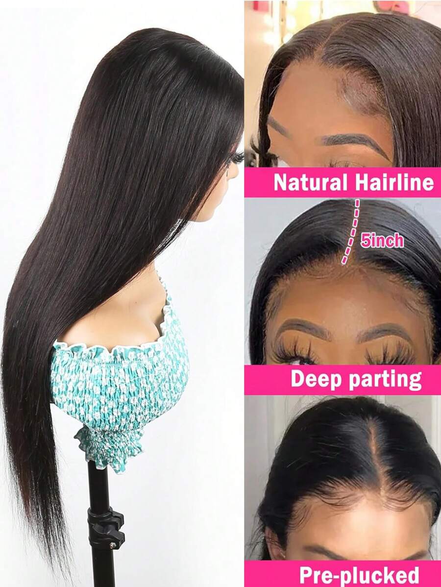 Perruques sans colle prêtes à porter en cheveux humains, pré-épilées et ...