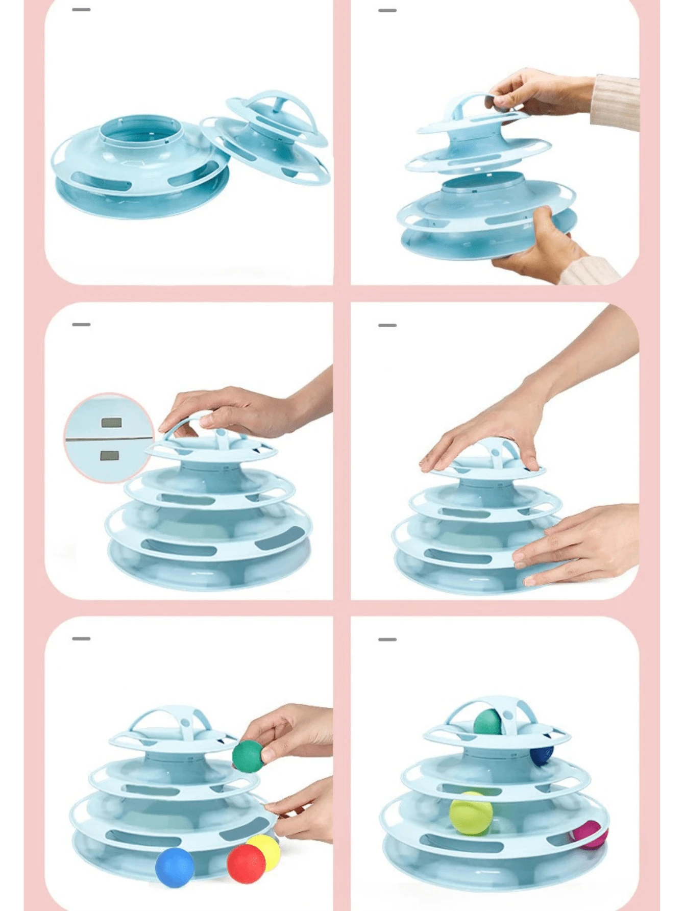 Plastic Tower With Balls Run Run For Pink Cat | SHEIN ITALIA