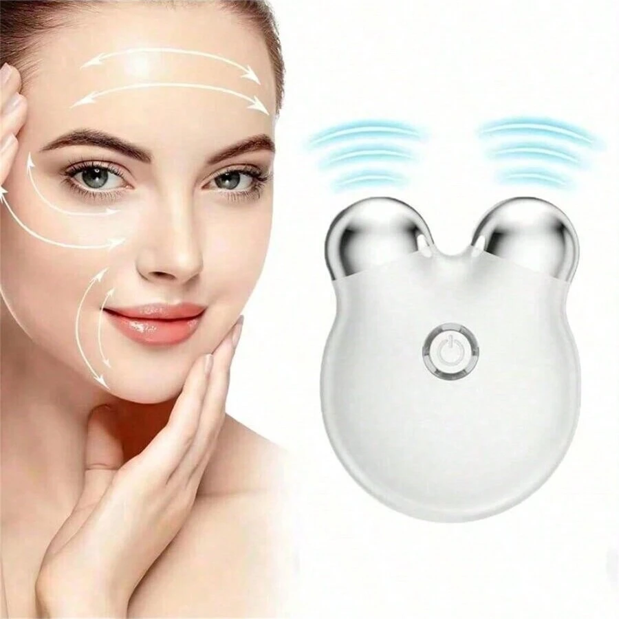 Portable Electric Face Lift Roller Massager EMS Microcurrent Vibration Facial Lifting Skin ...